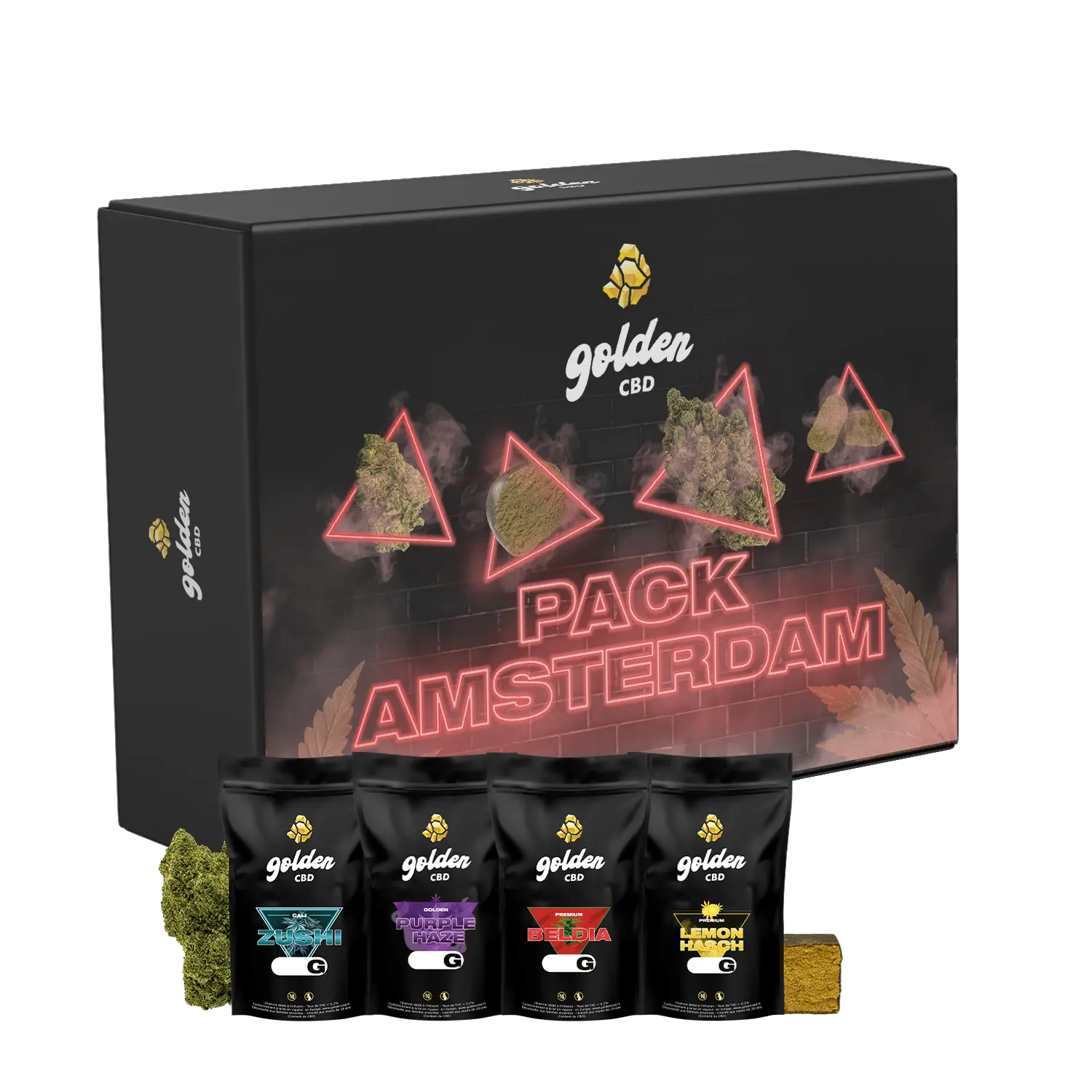 Pack Amsterdam CBD | Assortiment Résines Premium - Golden CBD